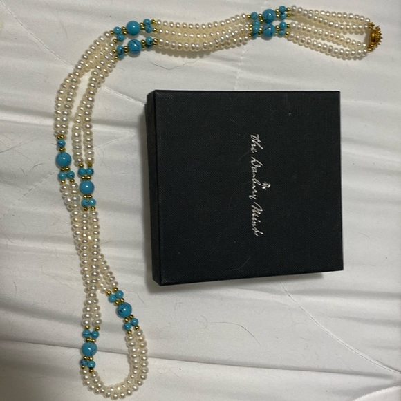 Danbury Mint | Jewelry | Danbury Mint Pearl Necklace With Turquoise ...